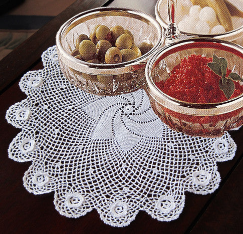 Plum Rose Doilies Round White 10" Inch – Accent Linens