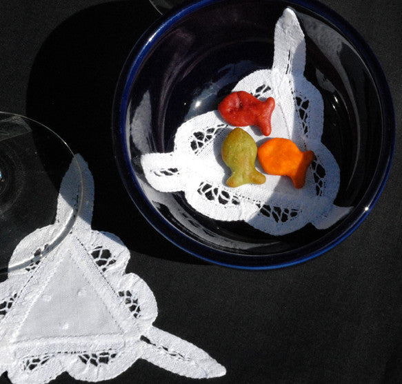 Battenburg Triangle Trim Doilies White 4" Inch – Accent Linens