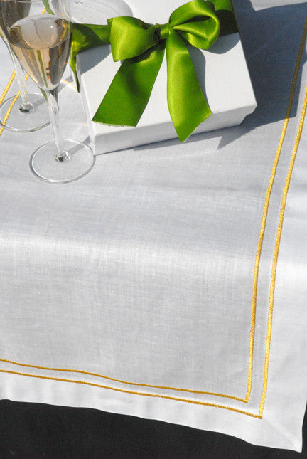 Gold Runner Handmade 100% Linen Accent Linens